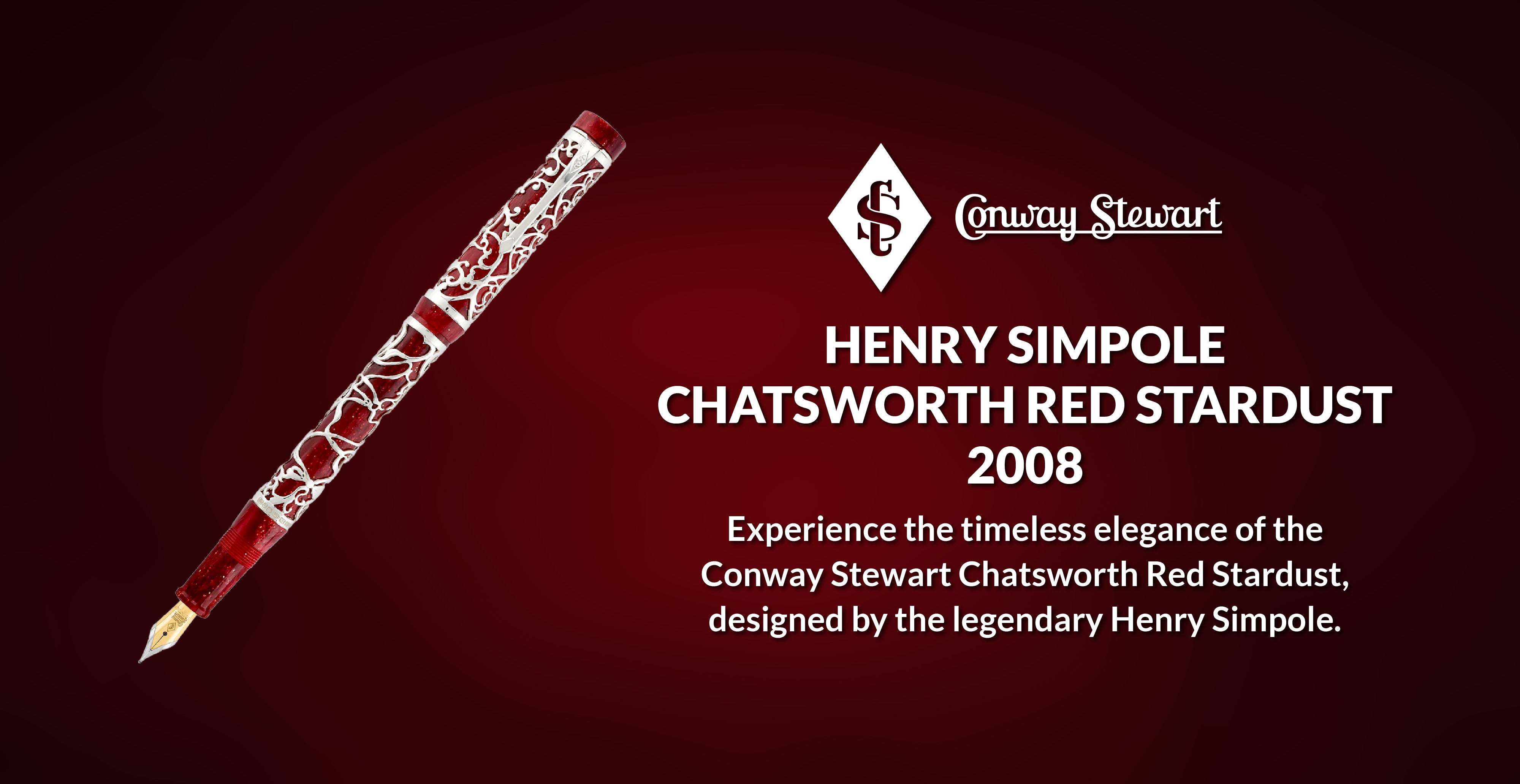 Conway Stewart Chatsworth Red Stardust by Henry Simpole - Only 3 ...