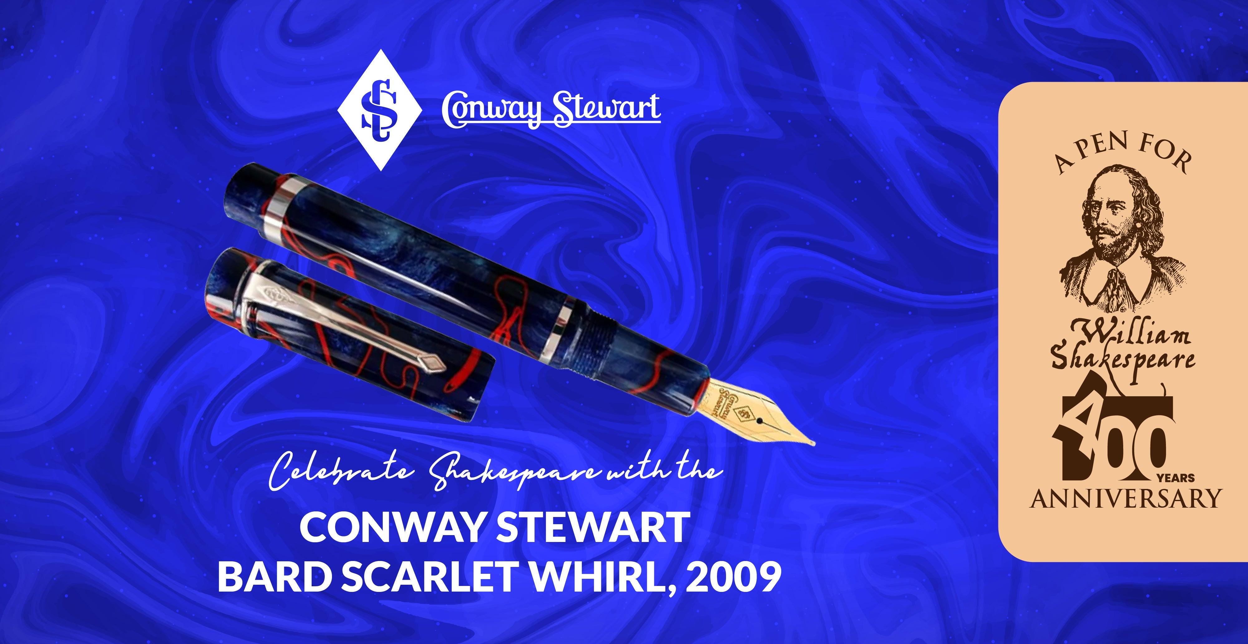Conway Stewart Bard Scarlet Whirl Fountain Pen | 400th Anniversary ...